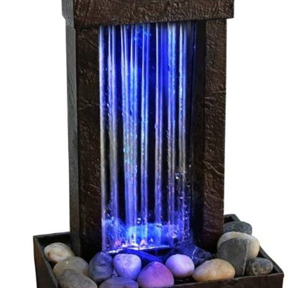 Other | Tabletop Mirrored Waterfall Color Changing Desktop Water ...